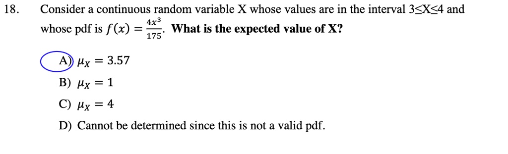 Solved Consider A Continuous Random Variable X Whose Values Are In The Interval 3