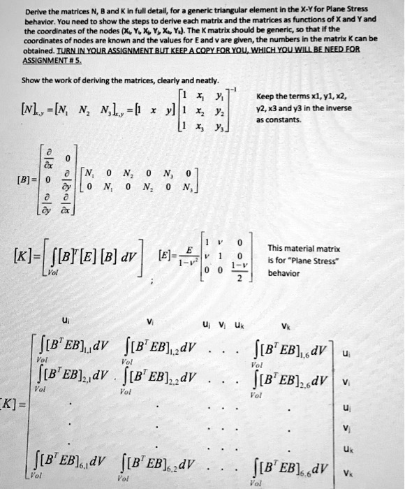 derive the matrices n b and k in full detail for a generic triangular ...