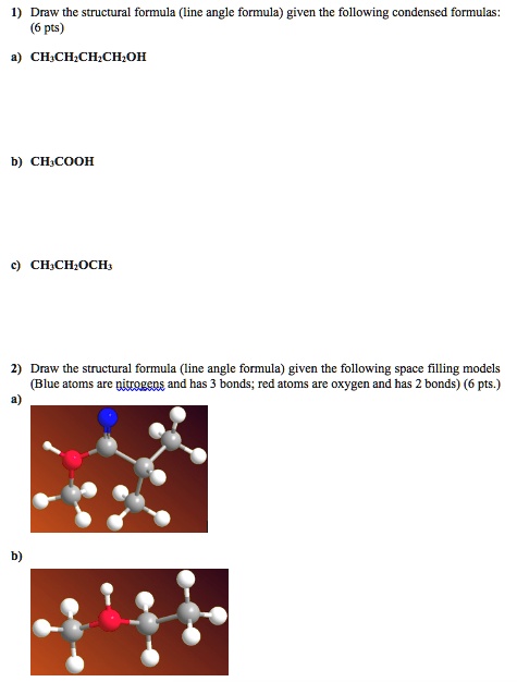 draw the structural formula line angle formula given the following ...