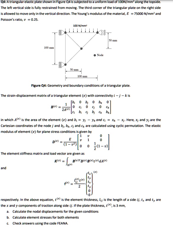 SOLVED: The left vertical side is fully restrained from moving. The ...