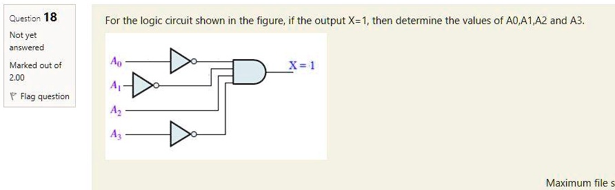 [GET ANSWER] For the logic circuit shown in the figure, if the output X=1, then determine the ...