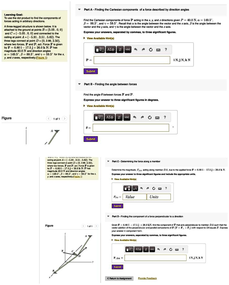 texts part a finding the cartesian components of a force described by ...