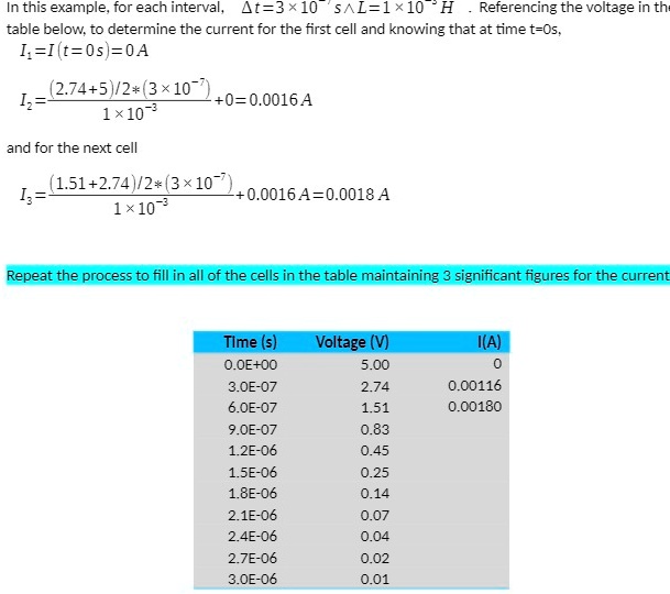 In this example, for each interval, ?t=3 × 10?? s ?V=1 × 10?? H ...