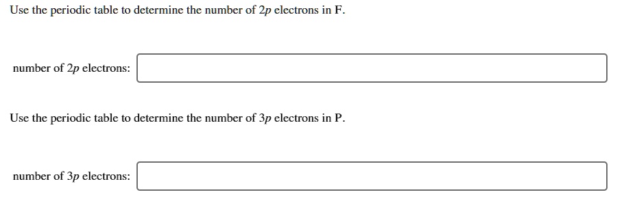 SOLVED: Use the periodic table to determine the number of Zp electrons ...