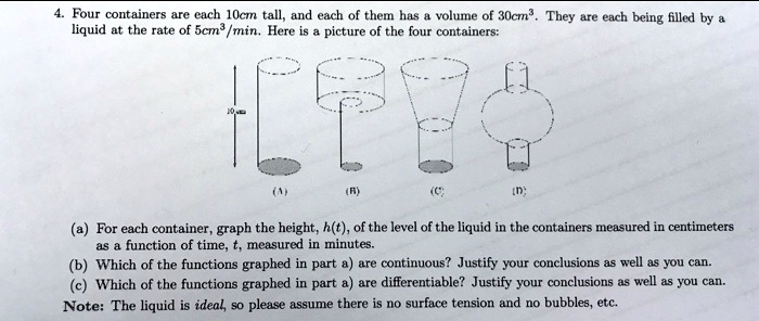 4. Four containers are each 10cm tall, and each of them has a volume of ...