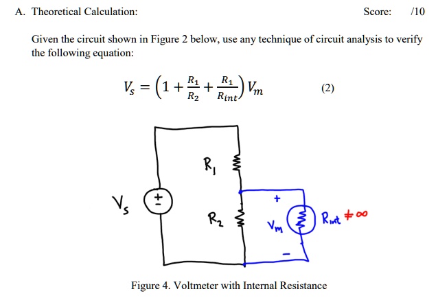 SOLVED: Theoretical Calculation: Score: /10 Given the circuit shown in Figure 2 below, use any ...