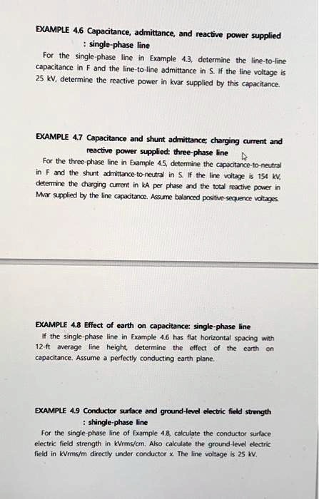 SOLVED: EXAMPLE 4.6 Capacitance, admittance, and reactive power ...