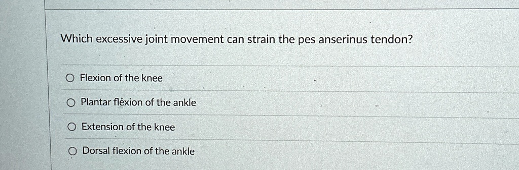 Which excessive joint movement can strain the pes anserinus tendon ...