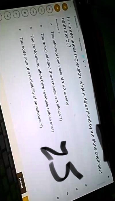 SOLVED: AneemA-e The odds ratio (the probability of an outcome Y). The ...