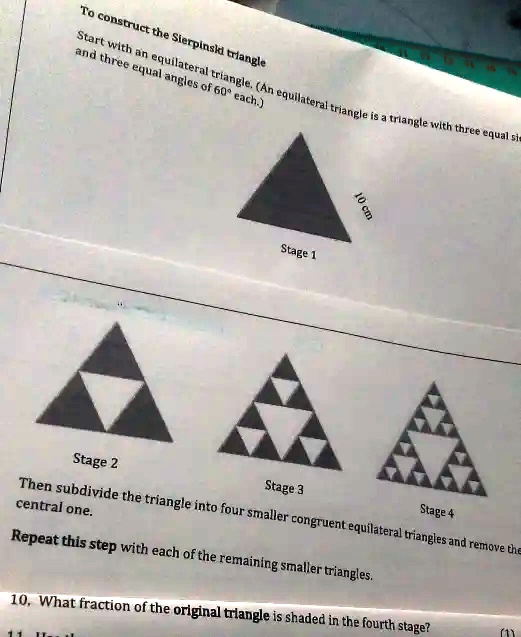 SOLVED: Construct the Sierpinski Triangle with three equilateral ...