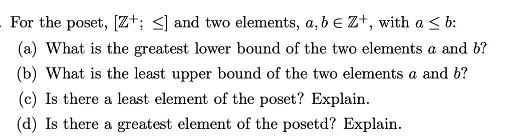 SOLVED: For the poset, [Zt=