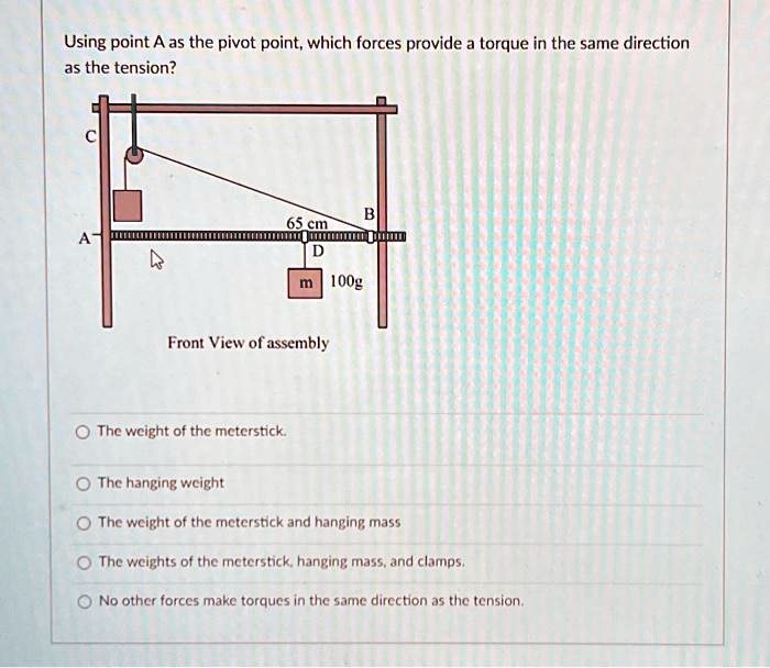 SOLVED: Using point A as the pivot point, which forces provide a torque ...