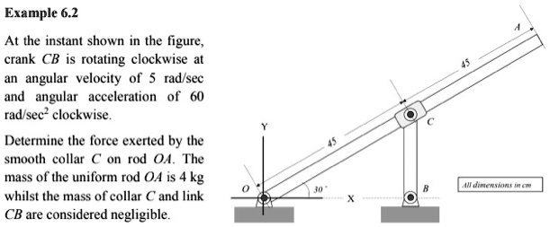 Solved At The Constant Shown In The Figure Crank Bc Is Rotating At Angular Velocity Of 5rad