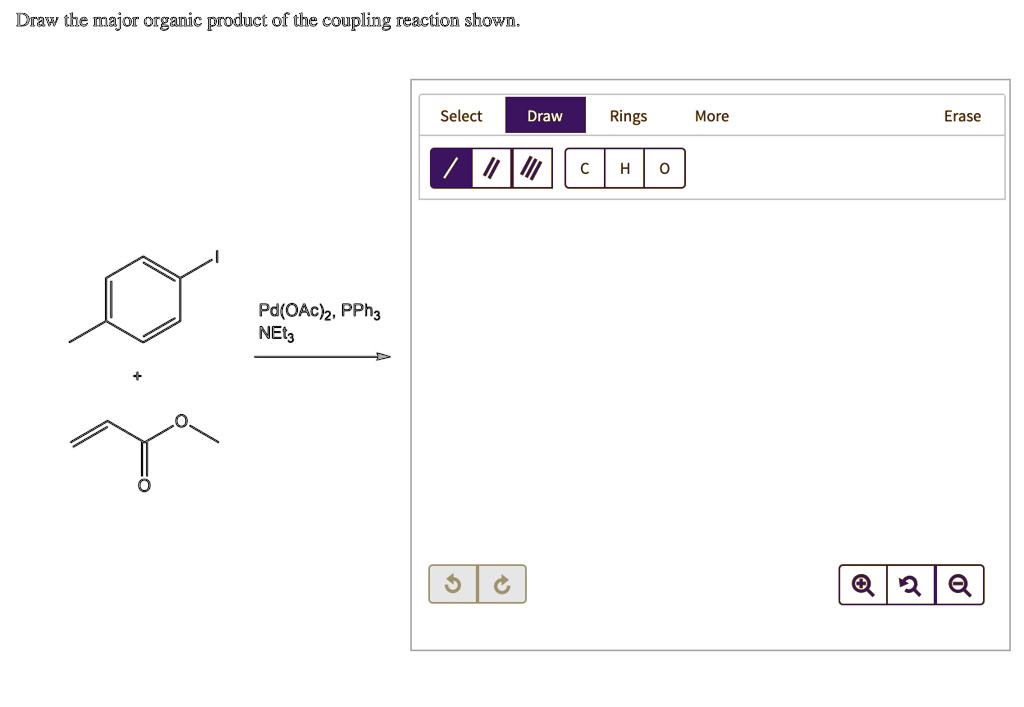 SOLVED: Draw the major organic product of the coupling reaction shown ... SOLVED: Draw the major organic product of the coupling reaction shown ...