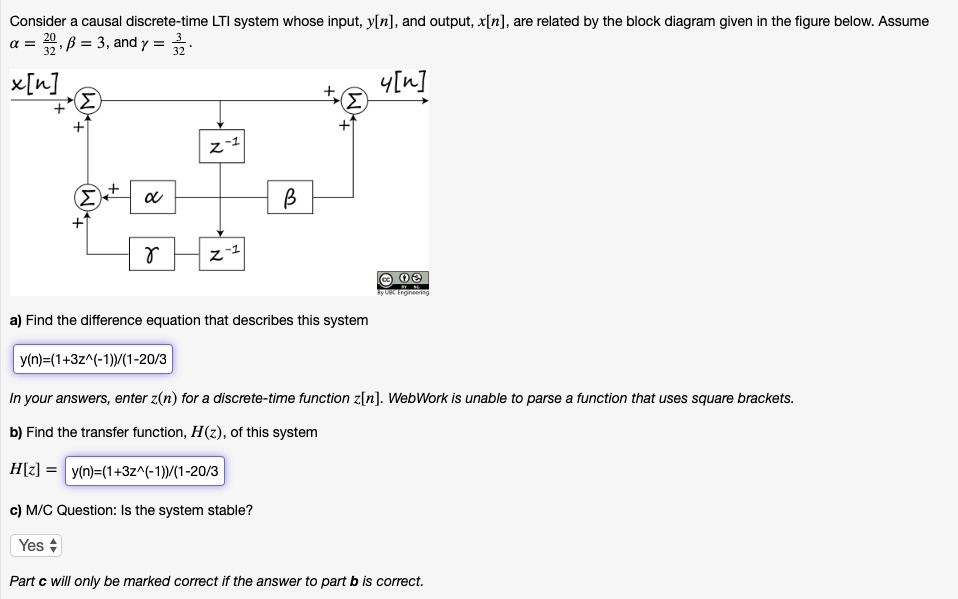SOLVED: Consider a causal discrete-time LTI system whose input, x[n], and output, y[n], are ...