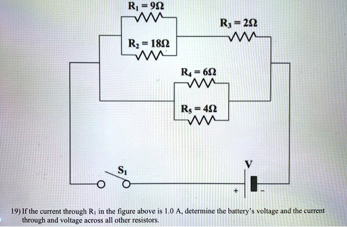 SOLVED: 36 = 4 U7 = 4 Rz = 18Q Ry = 69 U+ = S4 19) If the current through R in the figure above ...