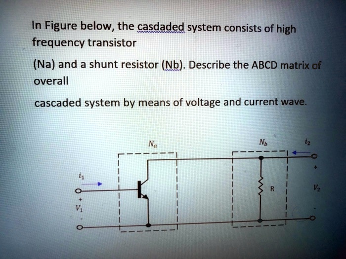 SOLVED: In the figure below, the cascaded system consists of a high-frequency transistor (Na ...