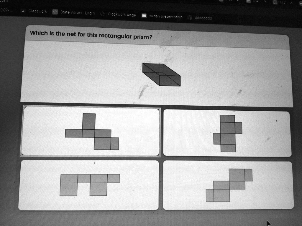 SOLVED: 'What is the net for this rectangular prism On Sat ckrerk Which ...