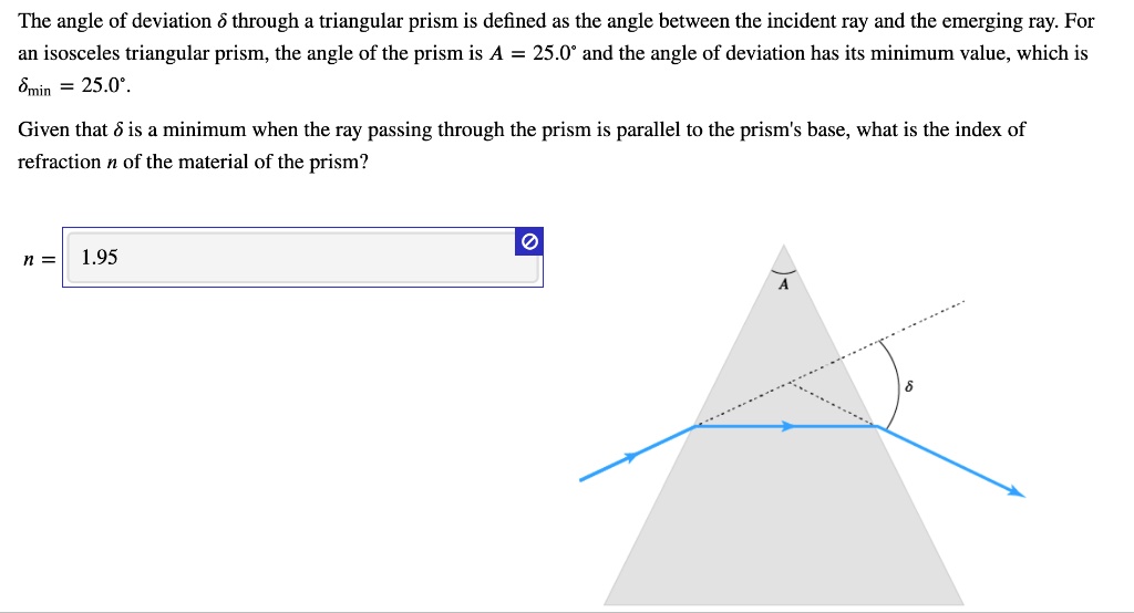 Solved The Angle Of Deviation 6 Through Triangular Prism Is Defined As