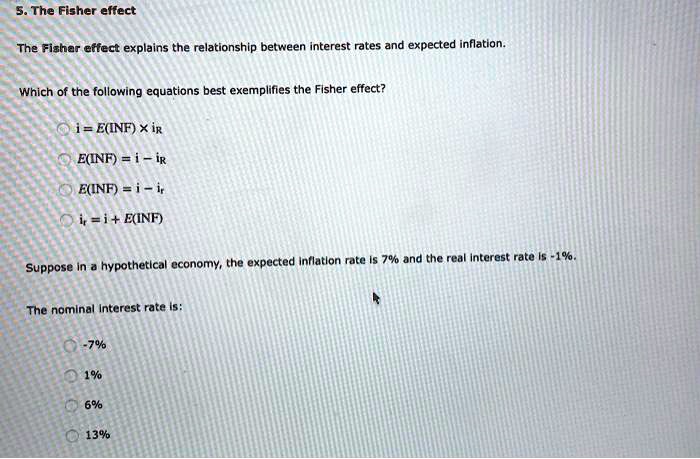 5. The Fisher effect The Fisher effect explains the relationship ...