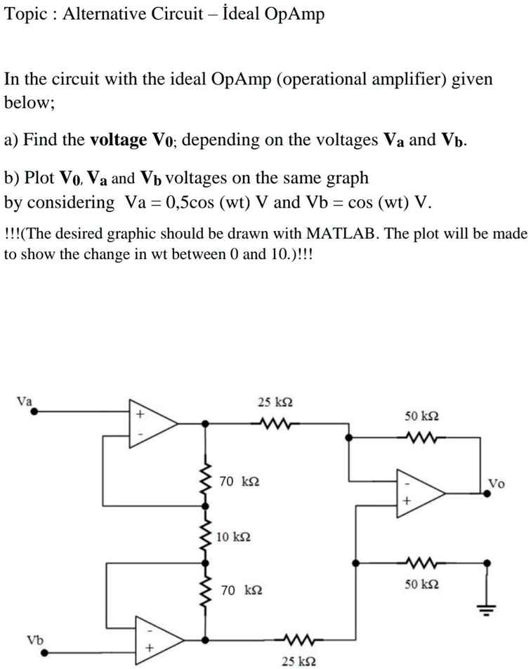 SOLVED: Topic : Alternative Circuit – Ideal OpAmp In the circuit with the ideal OpAmp ...