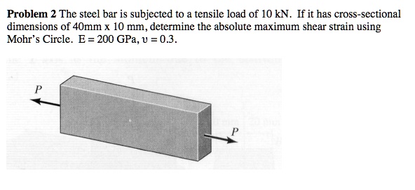 Problem 2 The steel bar is subjected to a tensile load of 10 kN. If it ...