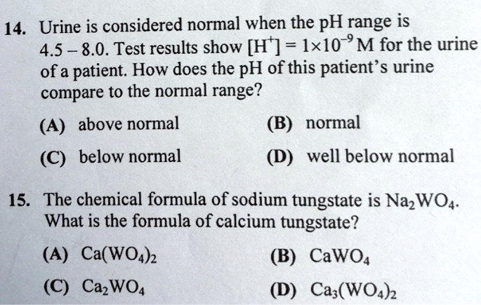 14 urine is considered normal when the ph range is 45 80 test results ...