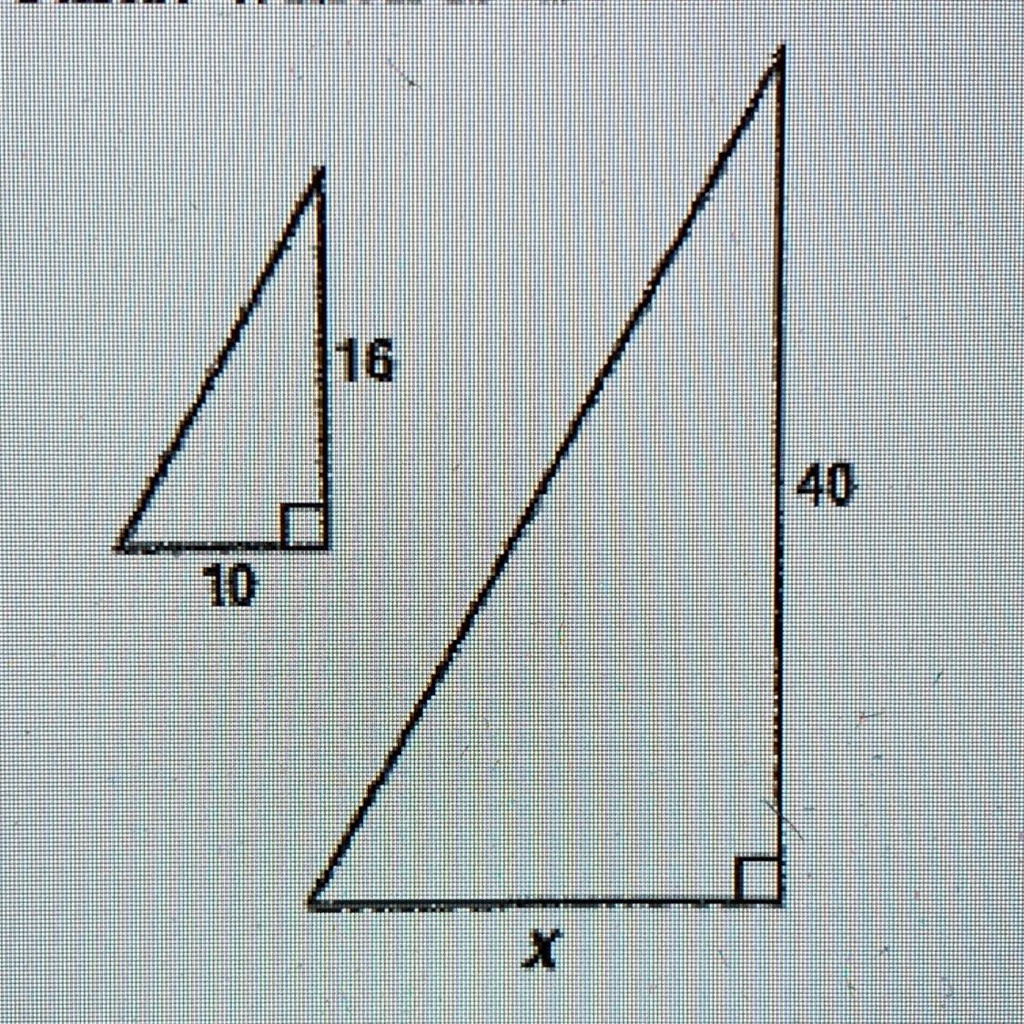 SOLVED: The two right triangles shown are similar to each other. Which ...