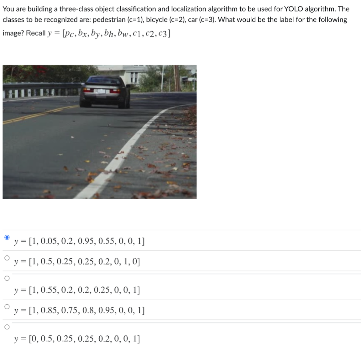 You are building a three-class object classification and localization ...