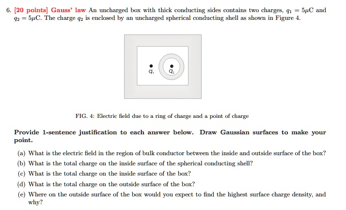 20 points gauss law an uncharged box with thick conducting sides ...