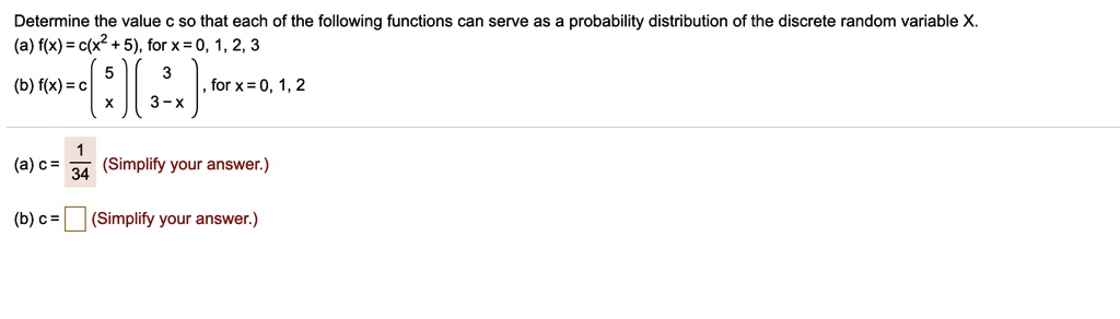 determine the value so that each of the following functions can serve as probability ...