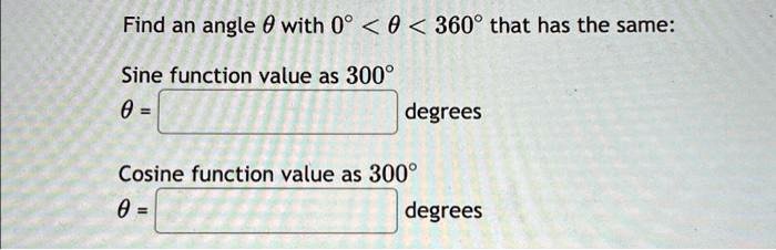 Find an angle θ with 0^∘