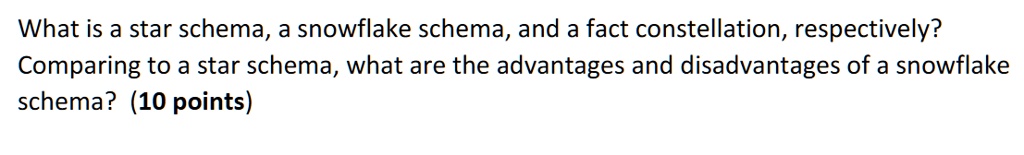 [GET ANSWER] What is a star schema, a snowflake schema, and a fact ...