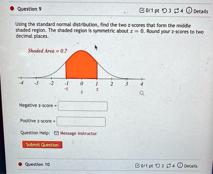[GET ANSWER] question 9 c01 pt 03 24 details using the standard normal ...