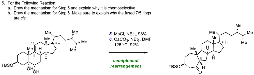 SOLVED: For the Following Reaction: Draw the mechanism for Step 5 and ...
