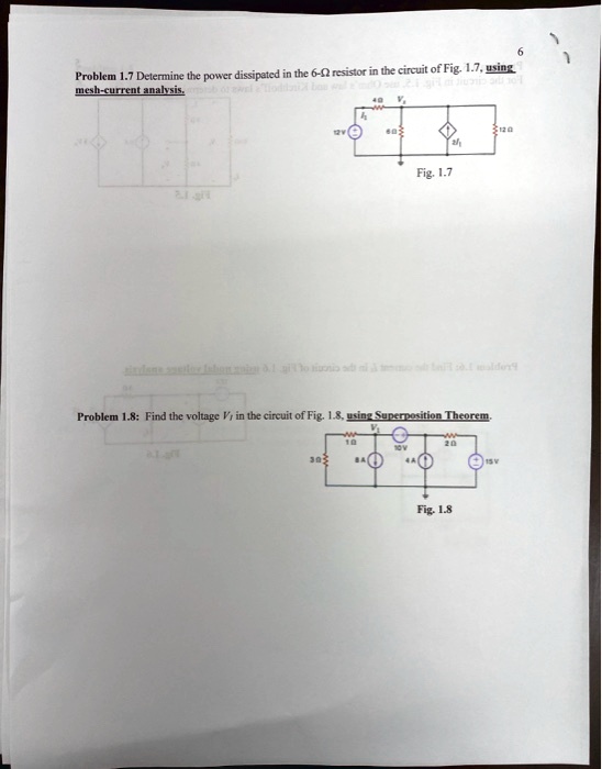 Problem 1.7 Determine the power dissipated in the 6-? resistor in the ...