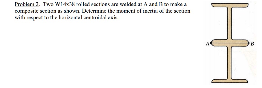 SOLVED: Problem 2. Two W14x38 rolled sections are welded at A and B to ...