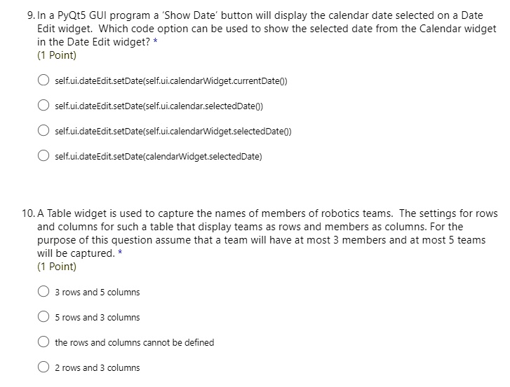 Solved Using Pyqt5 9 In A Pyqt5 Gui Program A Show Date Button Will Display The Calendar