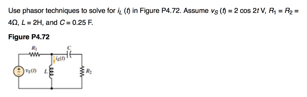 Solved For The Circuit Shown In Problem 4 72 Find The Voltage Drop Across The Inductor Given