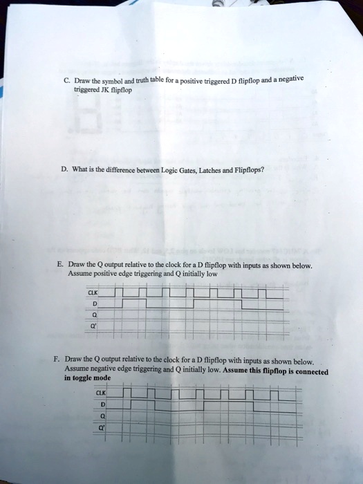 Text: Triggered JK flip-flop D. What is the difference between Logic Gate, Latches, and Flip ...
