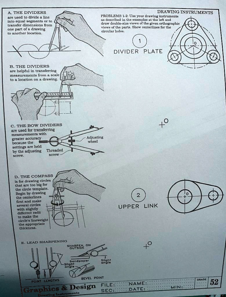 SOLVED: Texts: Problems 1-2: Use your drawing instruments as described ...