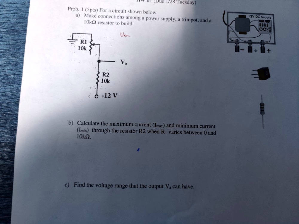 Prob. 1 (5pts) For a circuit shown below a) Make connections among a ...