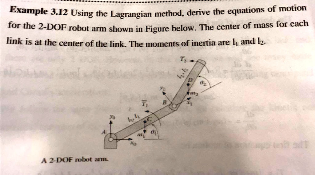 Solved Example 3 12 Using The Lagrangian Method Derive The Equations Of Motion For The 2 Dof