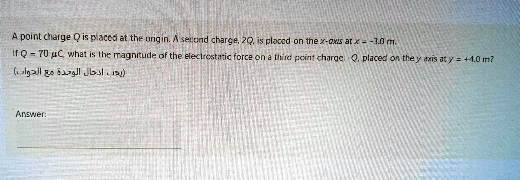 SOLVED: A point charge Q is placed at the rigin: A second charge, 2Q,is placed on the X-axis atx ...