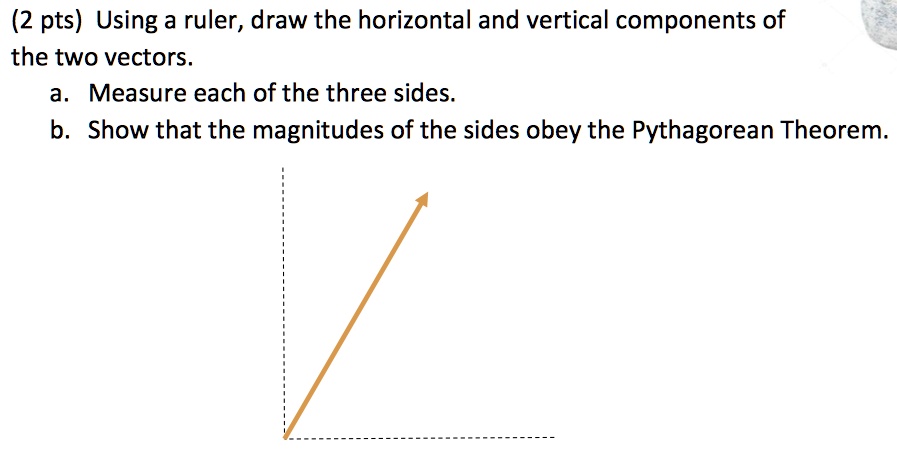 SOLVED: (2 pts) Using = ruler, draw the horizontal and vertical ...