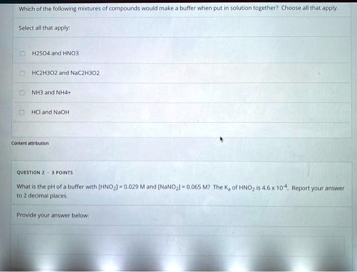 SOLVED: Which ofthe following mixtures @f compounds would make hutter wnen pul solution together ...
