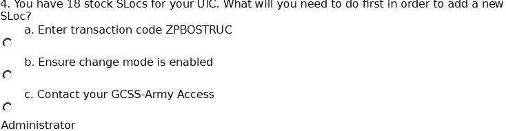 You have 18 Stock SLOCs for your UIC: what will you need to do first in ...