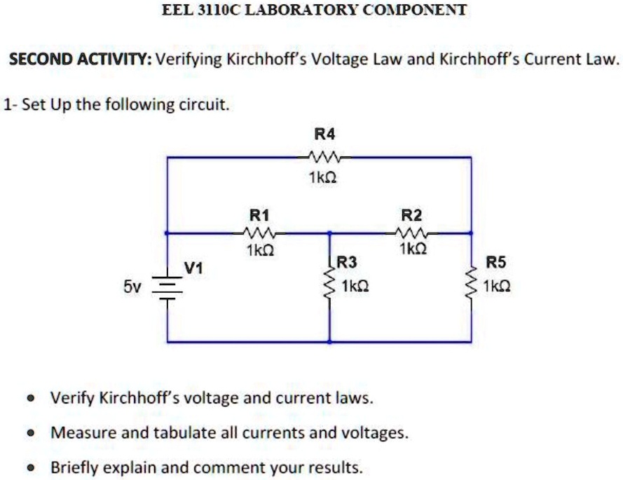 EEL 3110C LABORATORY COMPONENT SECOND ACTIVITY: Verifying Kirchhoff's ...
