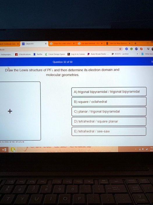 SOLVED: Cucstionaz0l Su Draw the Lewis structure of PF5 and then ...