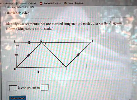 [GET ANSWER] Identify two segments that are marked congruent to each other on the diagram below ...